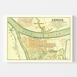 Kenova Map 1890 Old Map of Kenova West Virginia Art Vintage Print ...