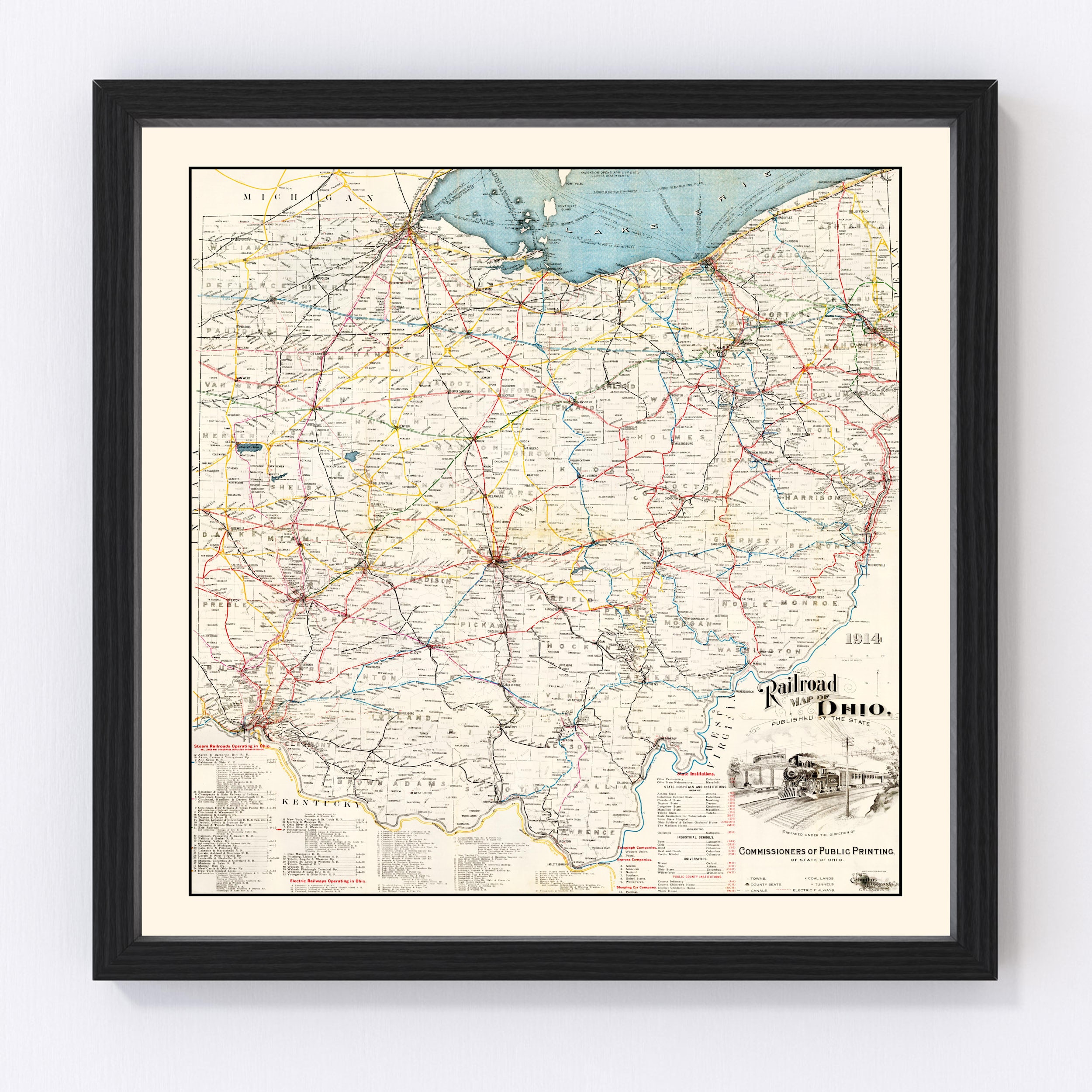 Ohio Railroad Map 1914 Old Railroad Map of Ohio Art Vintage - Etsy