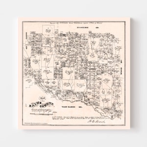 Rains County Map 1880, Vintage Rains County Map, Old Rains County Texas ...