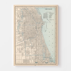 Chicago Map 1893 - Old Map of Chicago Illinois Art Vintage Print Framed ...