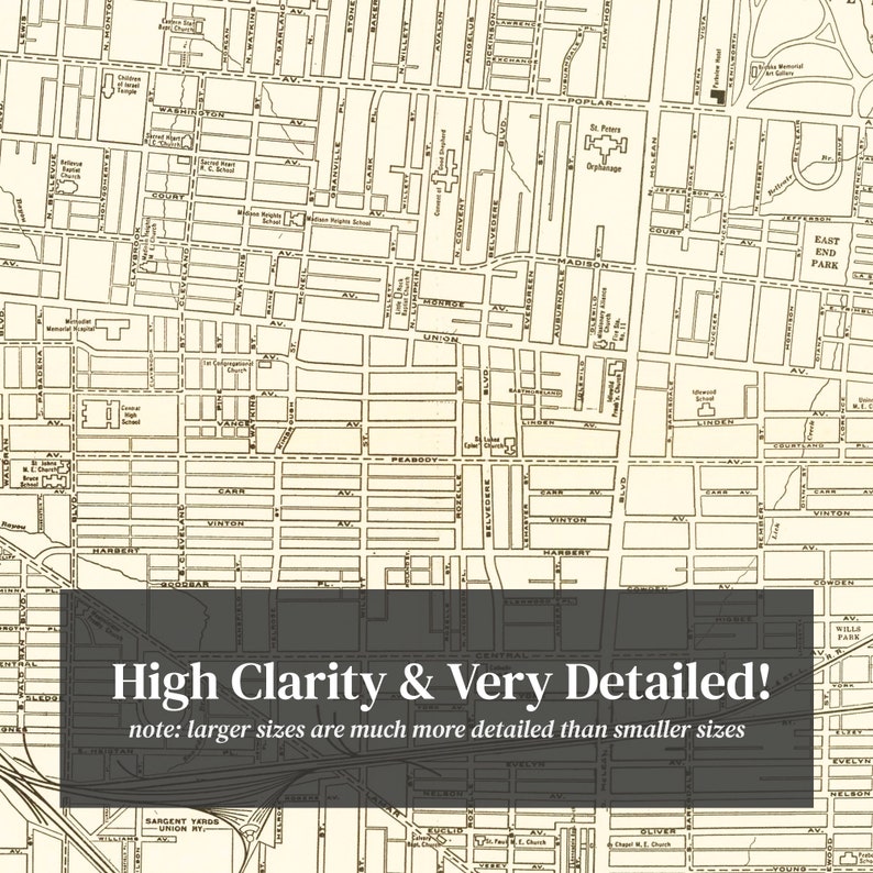 Memphis Map 1925 Old Map of Memphis Tennessee Art Vintage - Etsy