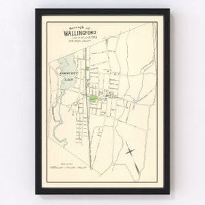Wallingford Map 1893, Vintage Wallingford Map, Old Wallingford ...
