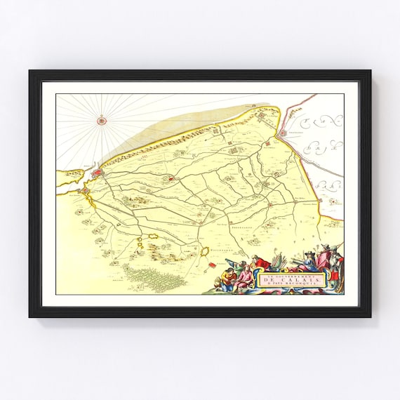 Calais Map 1665 Old Map of Calais France Art Vintage Print - Etsy