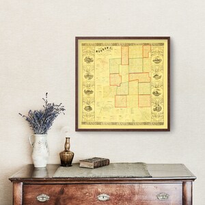 Morrow County Map 1857, Vintage Morrow County Map, Old Morrow County ...