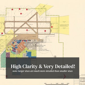 Perrin Air Force Base Map 1952 Old Map of Perrin Air Force Base Art ...