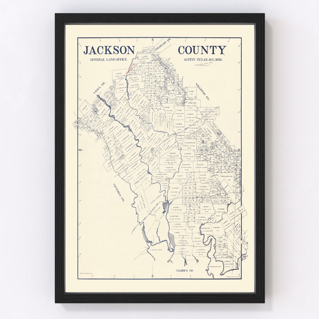 Jackson County Map 1920, Vintage Jackson County Map, Old Jackson County ...