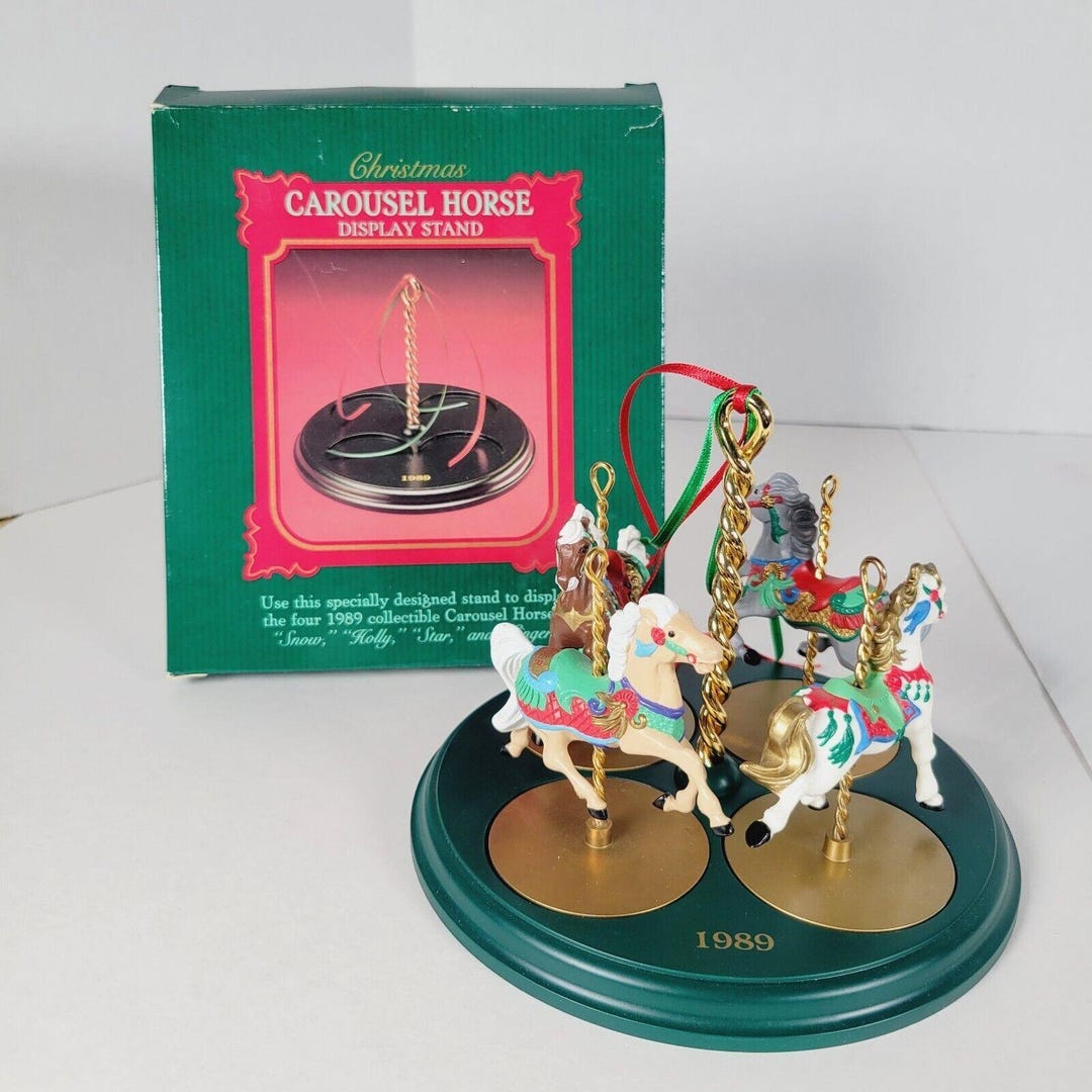1989 Hallmark Carousel Horse Collection Display Stand and Complete Set ...