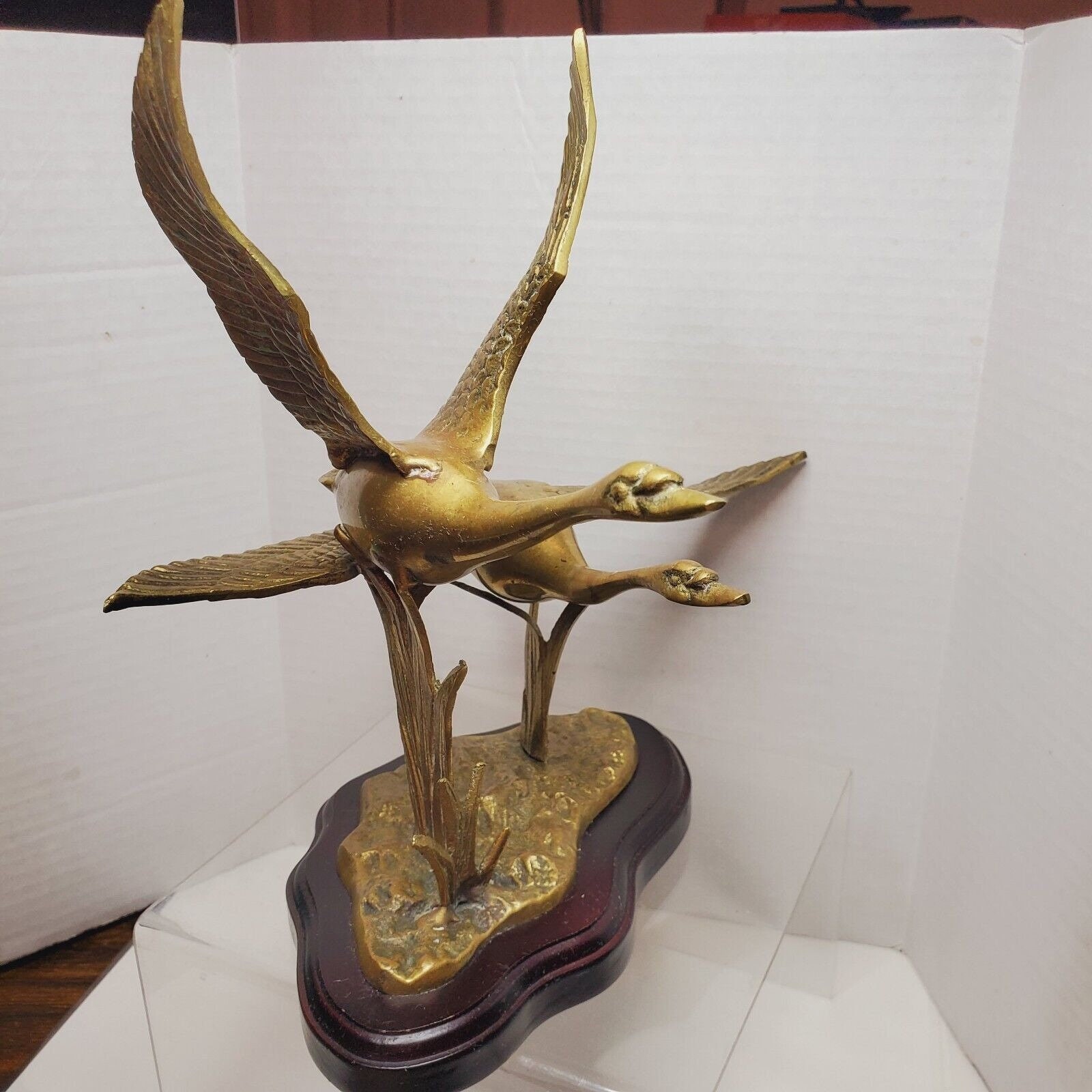 Brass Cast Metal Geese Goose in Flight Stand 10 by - Etsy