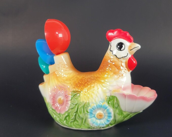 Vintage 1950s Chicken Hen Measuring Spoon & Ring Holder ~ Missing 1 ...