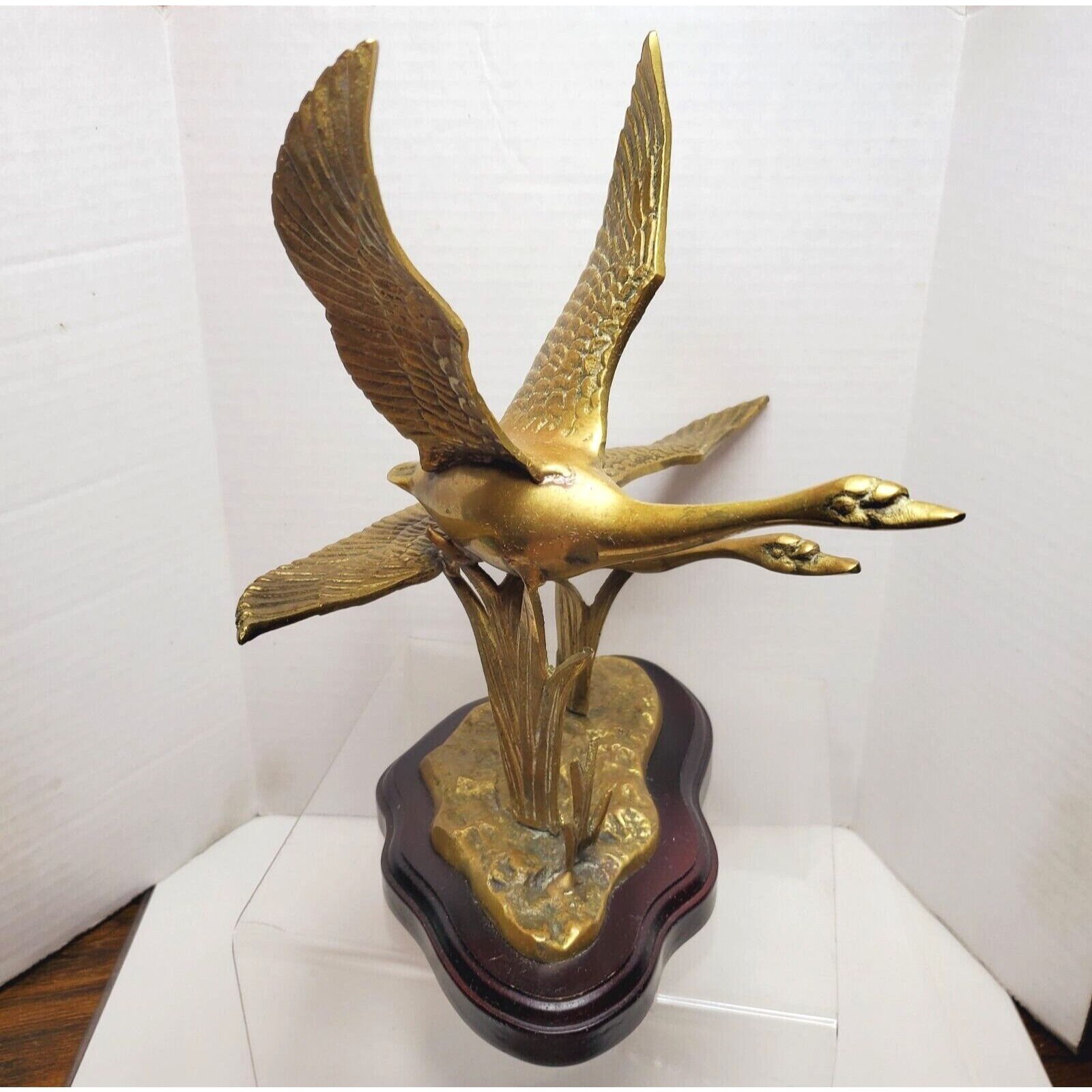 Brass Cast Metal Geese Goose in Flight Stand 10 by - Etsy