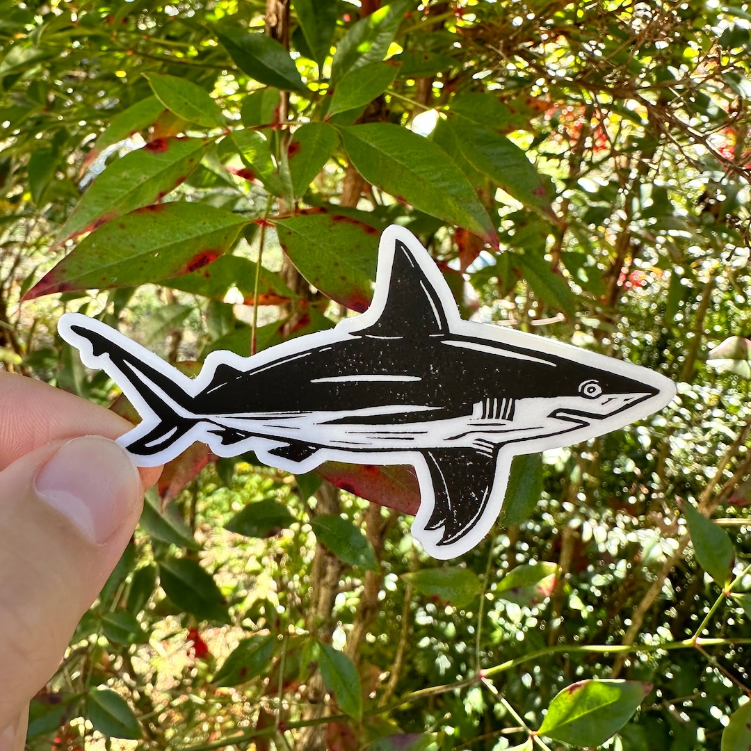 Sandbar Shark Sticker Linocut Sticker Vinyl Decal - Etsy