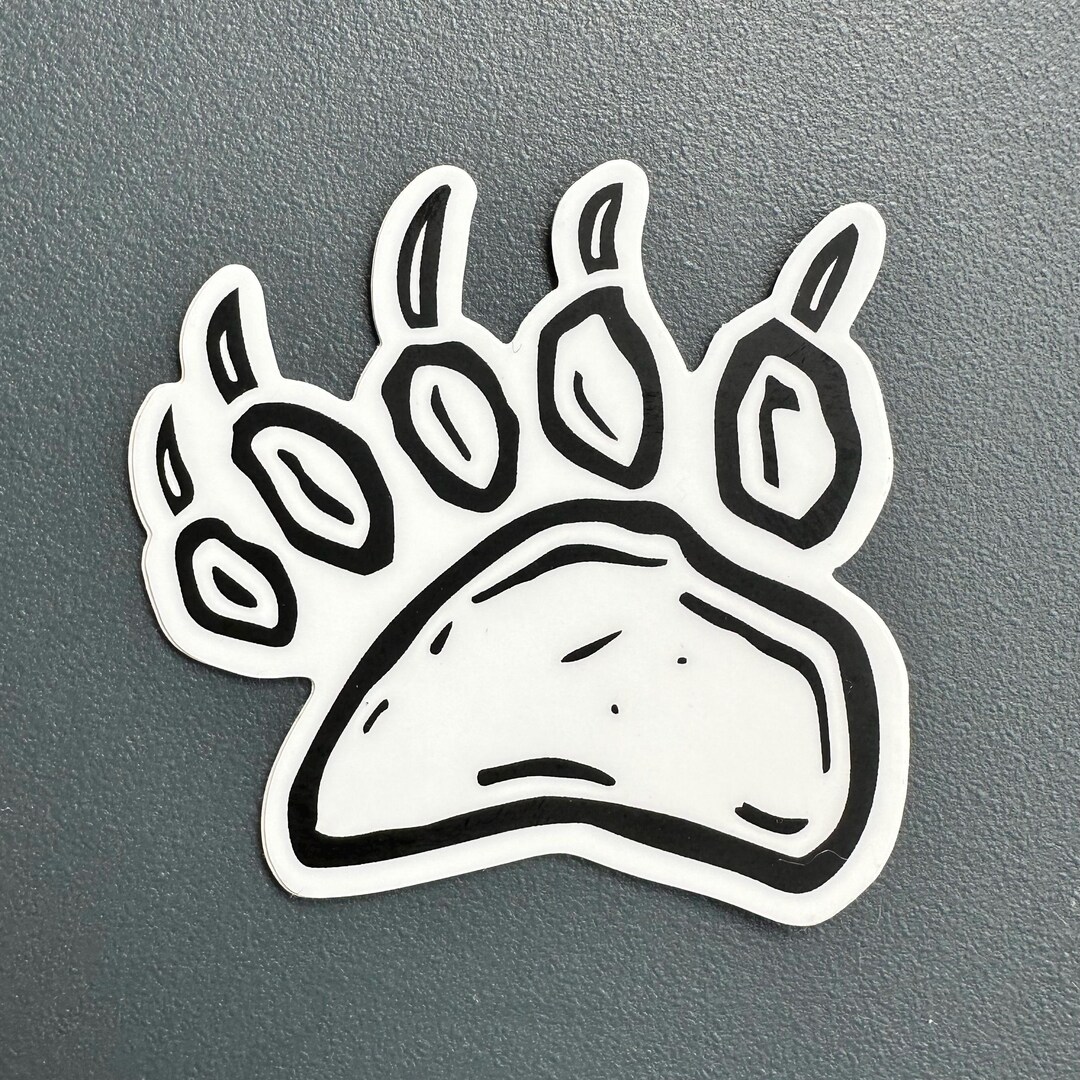 Black Bear Paw Sticker | Vinyl Decal | Water-proof Sticker | 2.24″ × 2. ...
