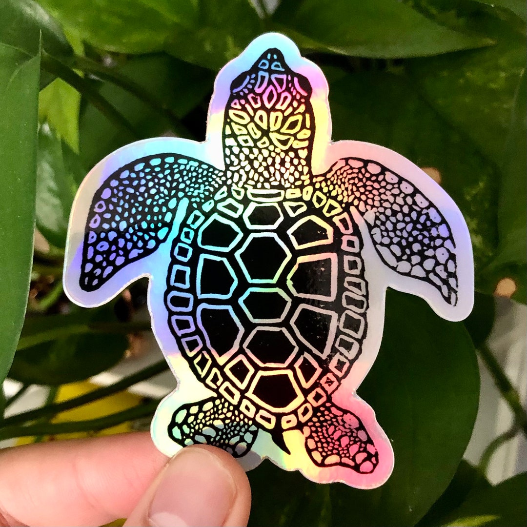 Holographic Kemp's Ridley Sea Turtle Sticker HOLO Vinyl Decal ...