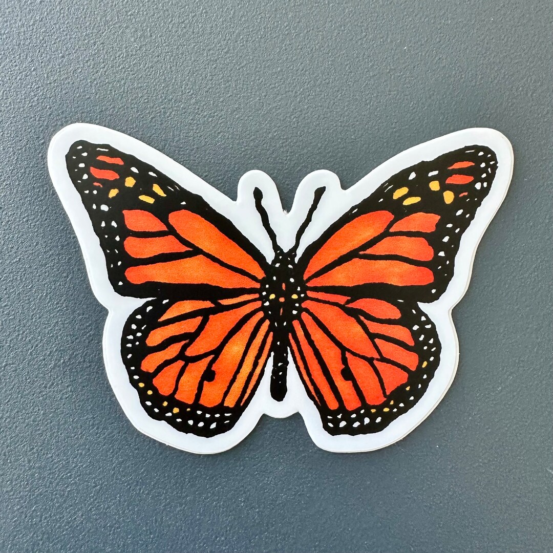 Monarch Butterfly Sticker | in Color | Vinyl Decal | Water-proof ...