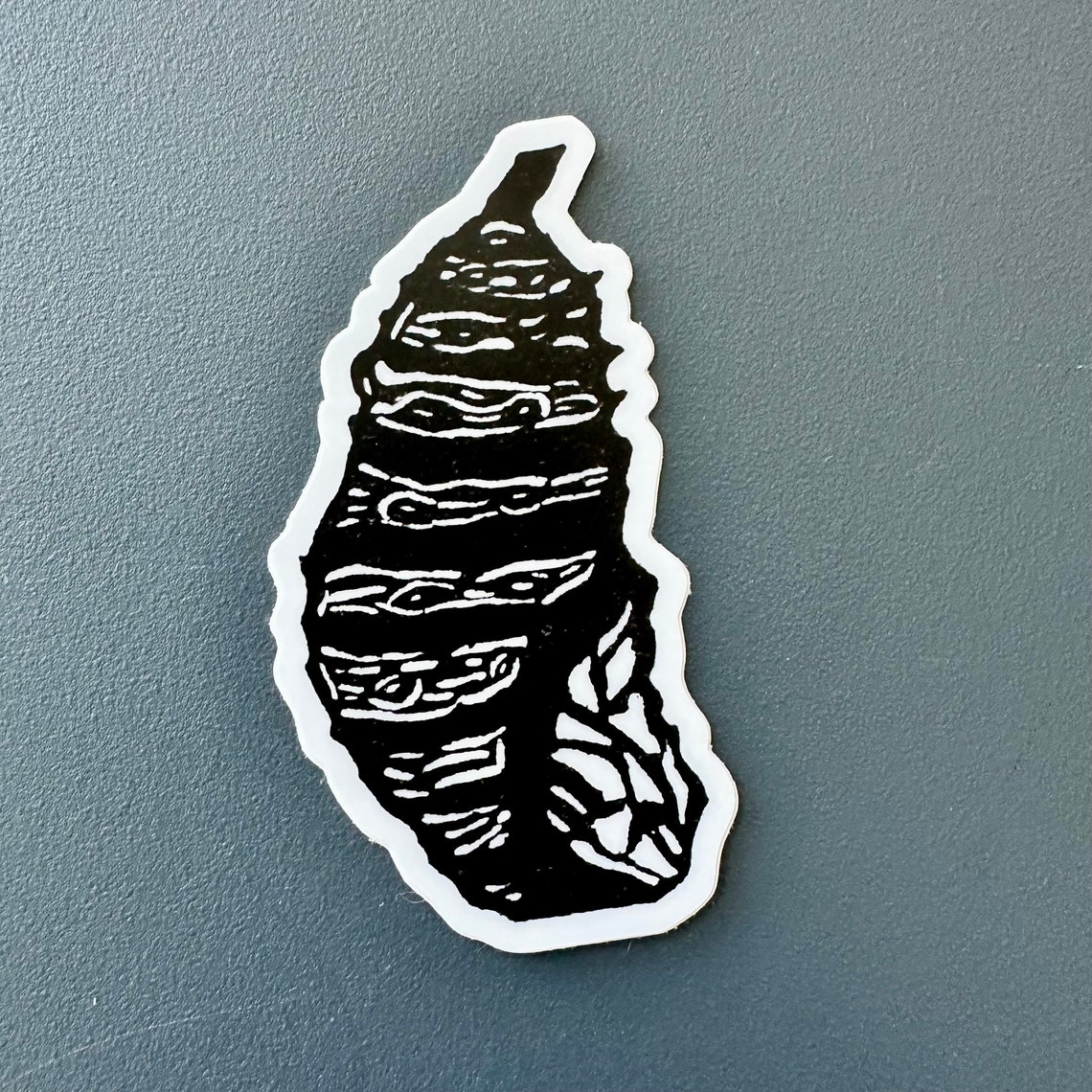 Monarch Chrysalis Sticker | Linocut Sticker | Vinyl Decal | Water-proof ...