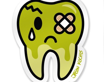 Sweet Tooth Sticker Dental Weather-proof Vinyl Sticker Sprinkles ...