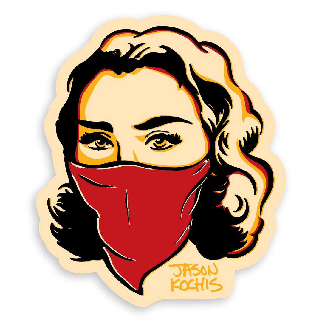 Masked Lady Vinyl Sticker - Etsy