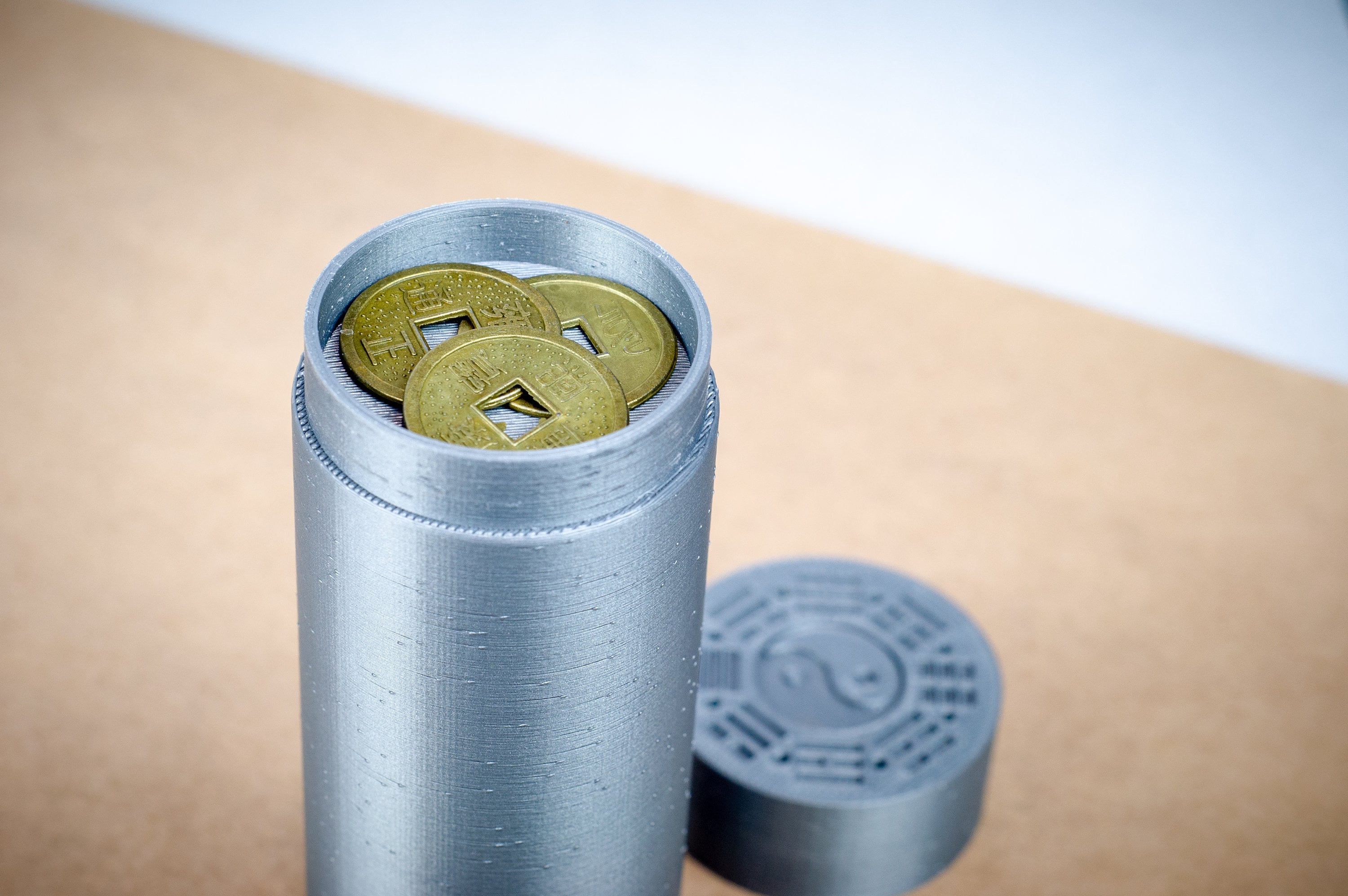 I Ching yijing Yarrow Stick & Coin Holder With 50 Bamboo Sticks and 3 ...