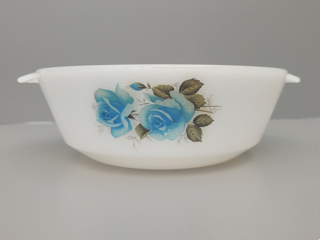 Phoenix Opalware Blue Rose Casserole Dish Serving Bowl Ovenware ...