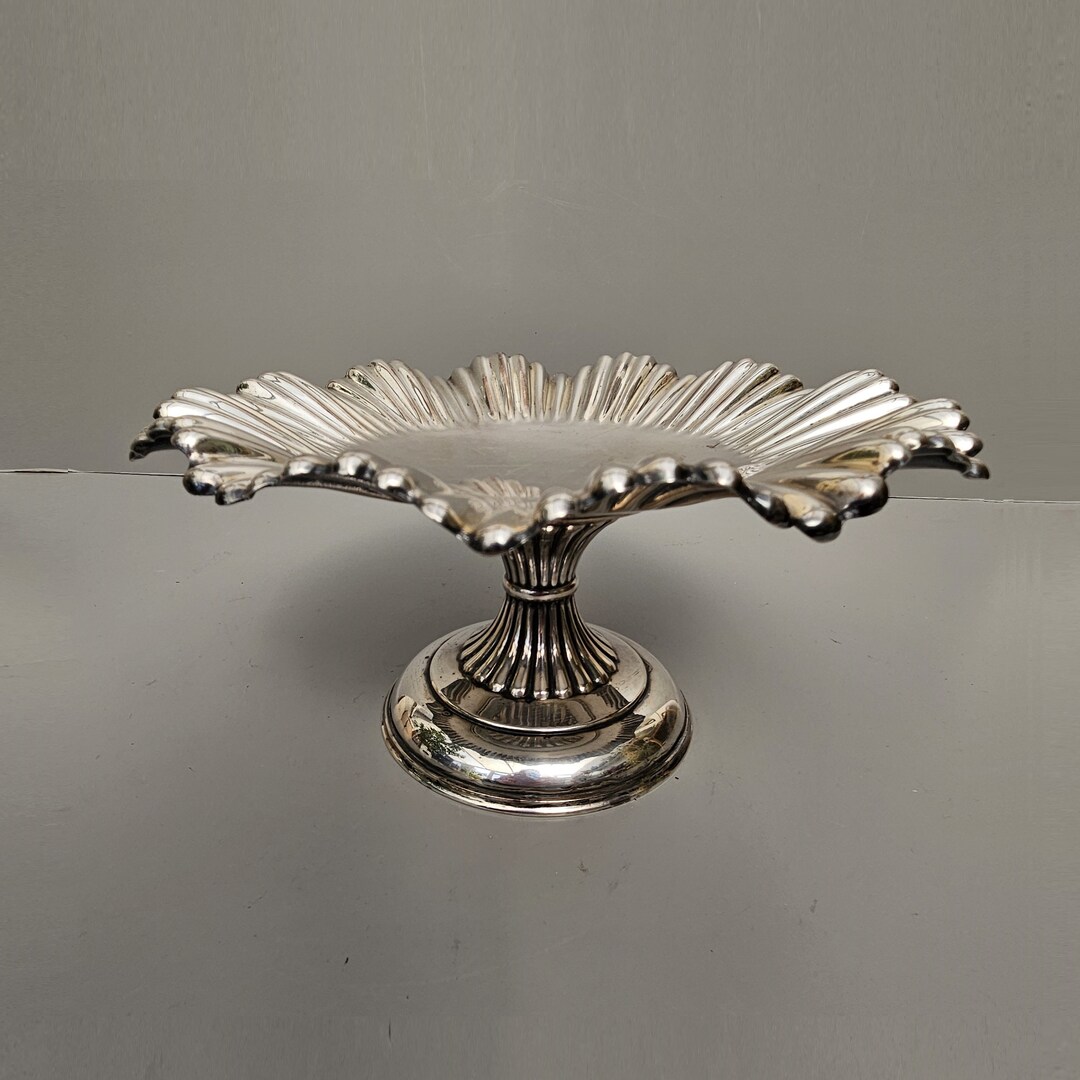 10" Mappin and Webb Pedestal Cake Stand Silver Plated Footed Cake Plate ...