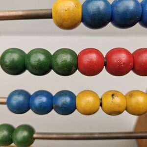 Vintage Wooden Standing Abacus With Coloured Wooden Beads Traditional Counting Frame James Galt ...