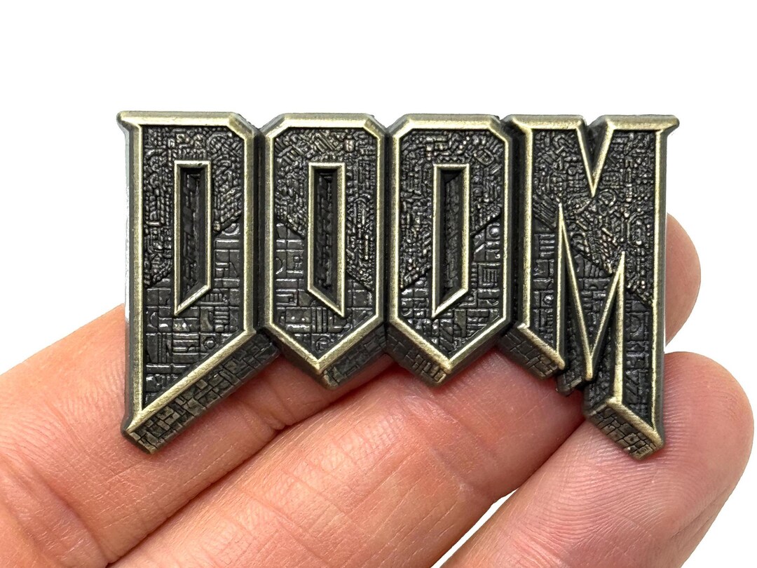 Doom - Title Logo 2” Enamel Pin and Magnet - Available in Antique ...
