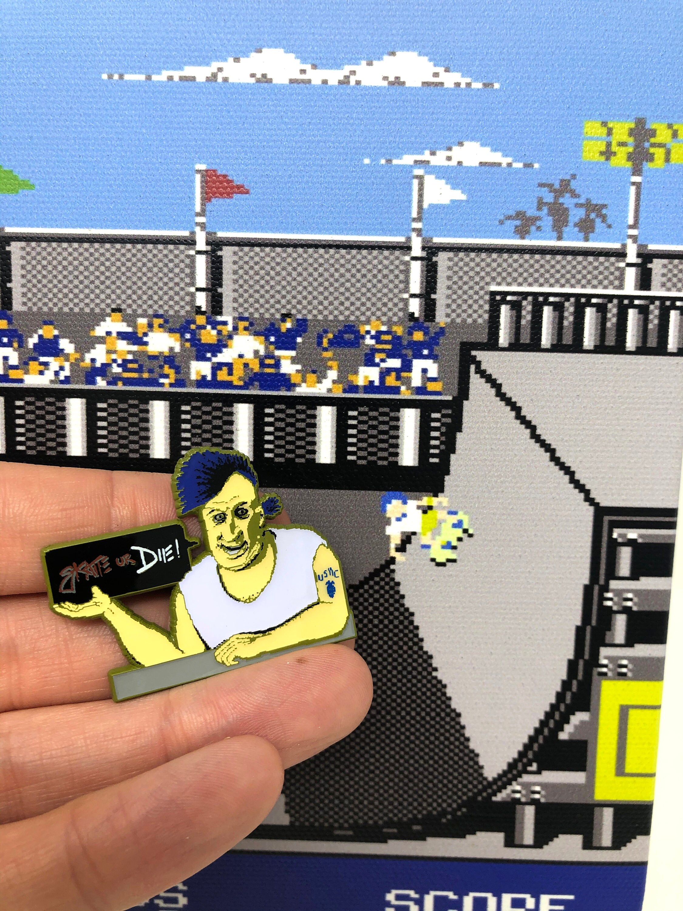 Skate or Die for NES game print background with Rodney | Etsy