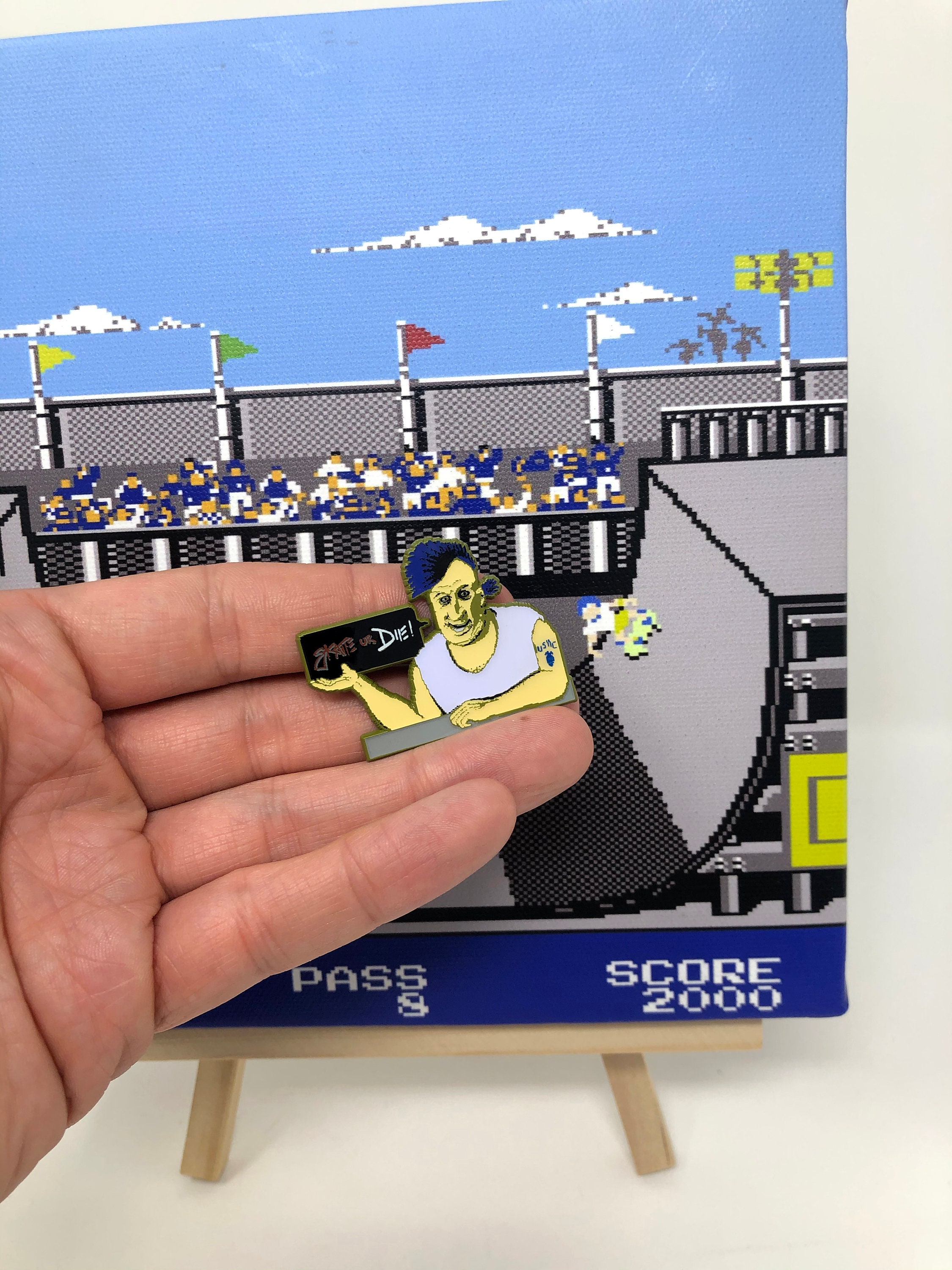 Skate or Die for NES game print background with Rodney | Etsy