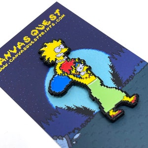 The Simpsons Arcade Game - Marge and Lisa Enamel Pin or Magnet ...