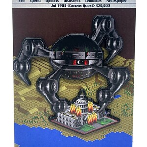 Simcity 2000, Robot Space Monster Attacks 2” Offset Pin and Magnet ...