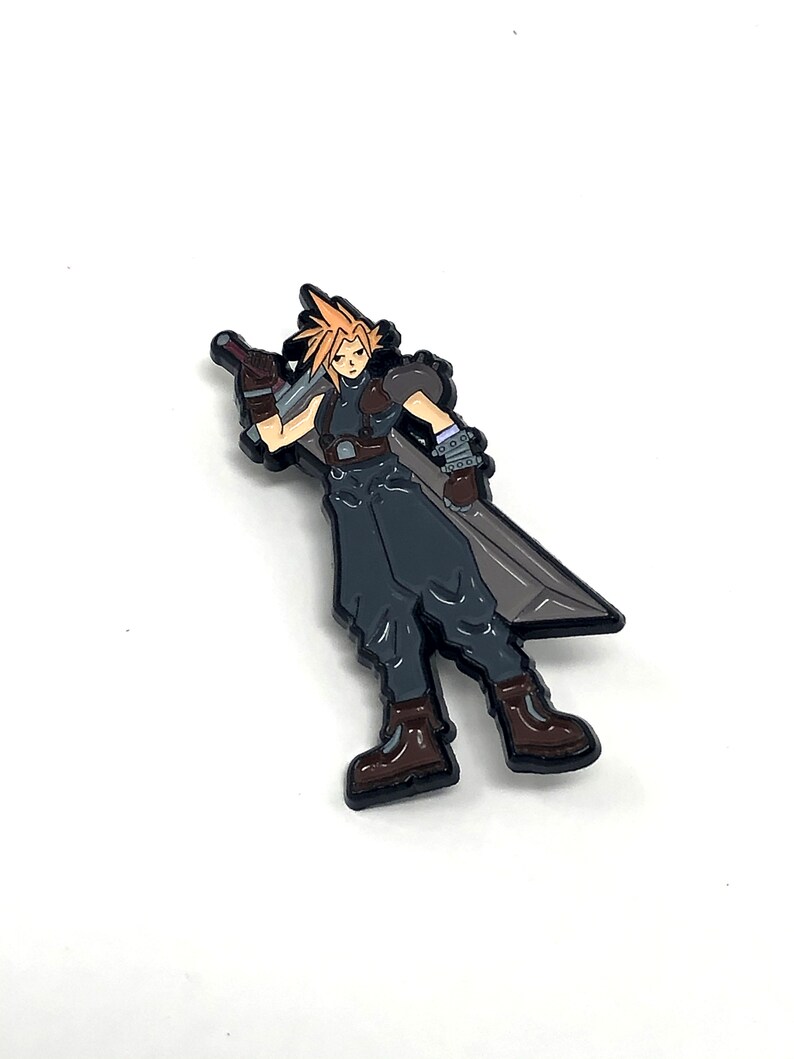 Final Fantasy VII Cloud Strife enamel pin or magnet | Etsy