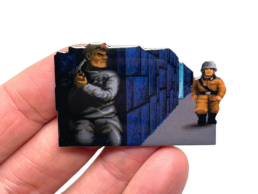 Wolfenstein 3D for PC, Title Screen William BJ Blazkowicz and a Guard ...