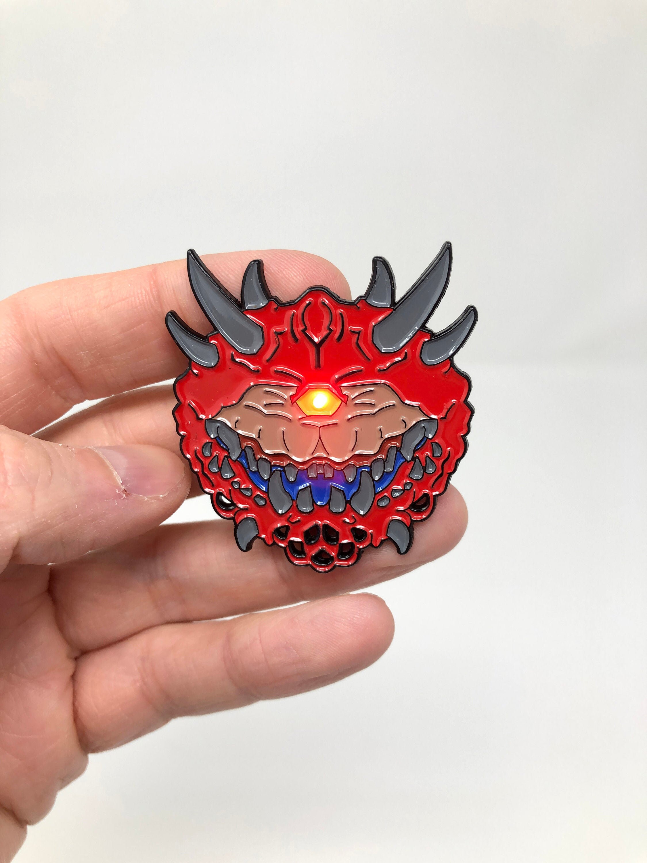 Doom Cacodemon 2 LED Lit up Eye Enamel Pin or Magnet | Etsy