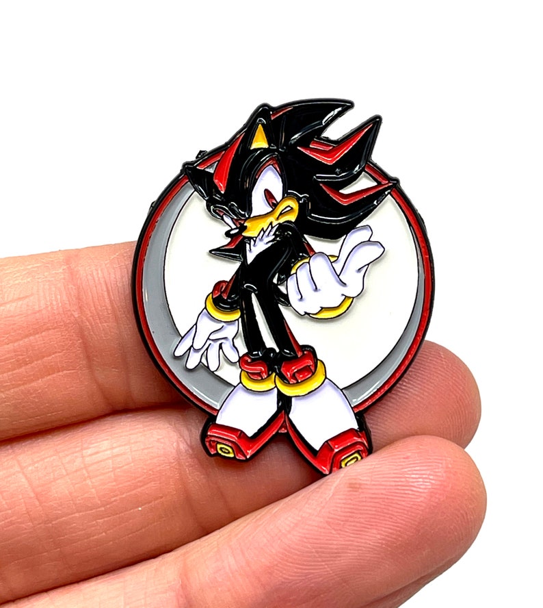 Sonic the Hedgehog Shadow the Hedgehog Enamel Pin and Magnet - Etsy