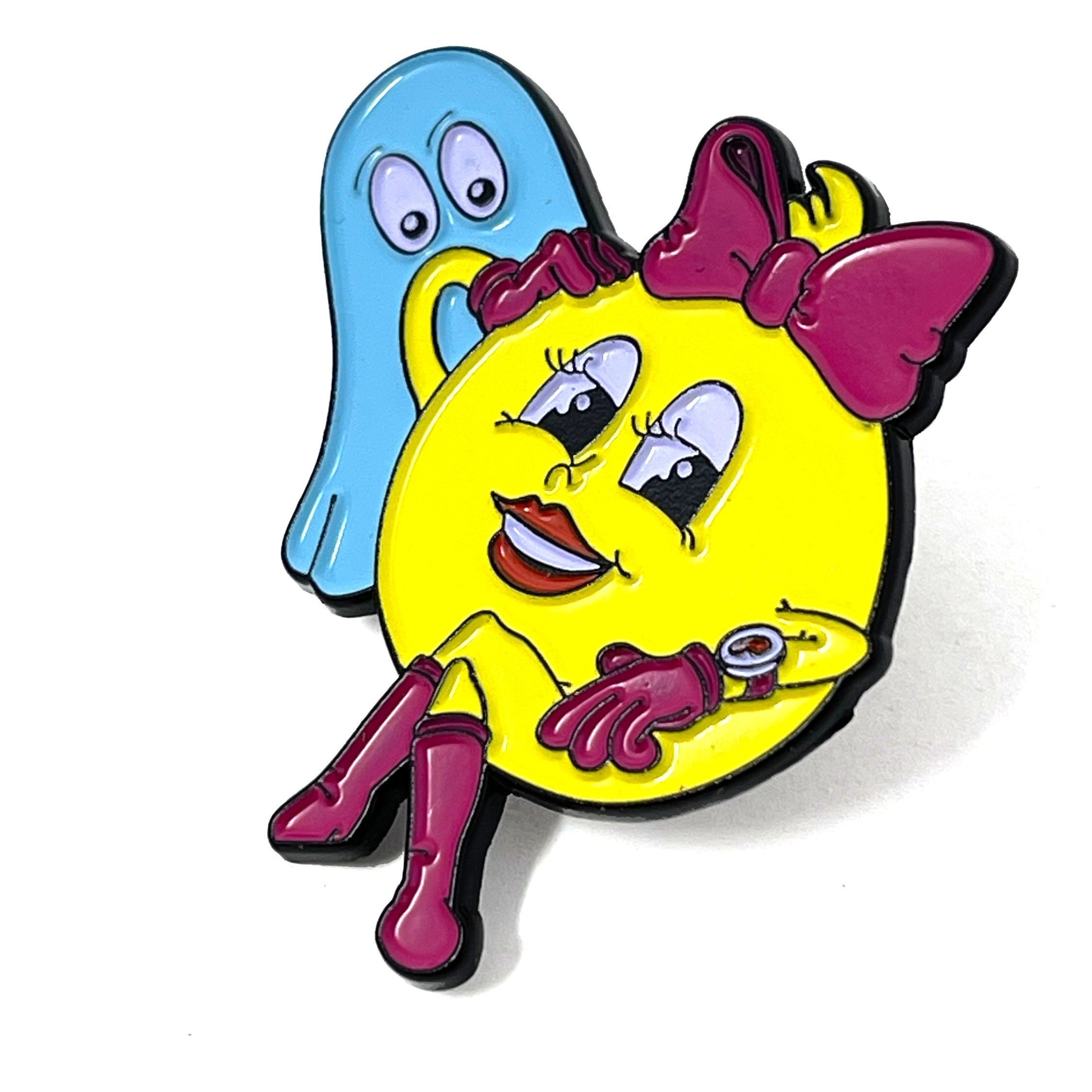 Ms. Pac-man Arcade Art With Ghost Inky 1.5 Enamel Pin and - Etsy