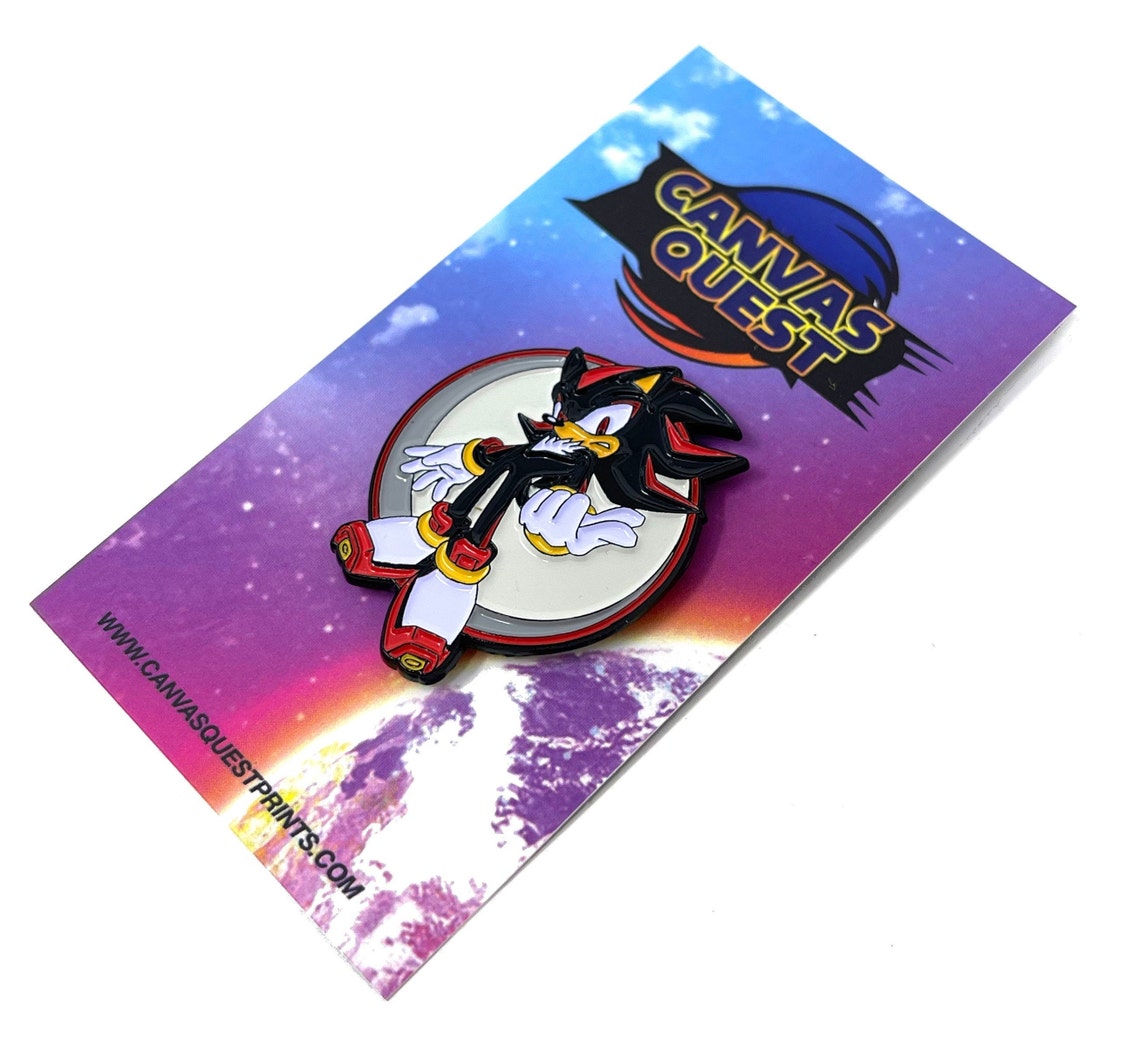 Sonic the Hedgehog Shadow the Hedgehog enamel pin and magnet | Etsy