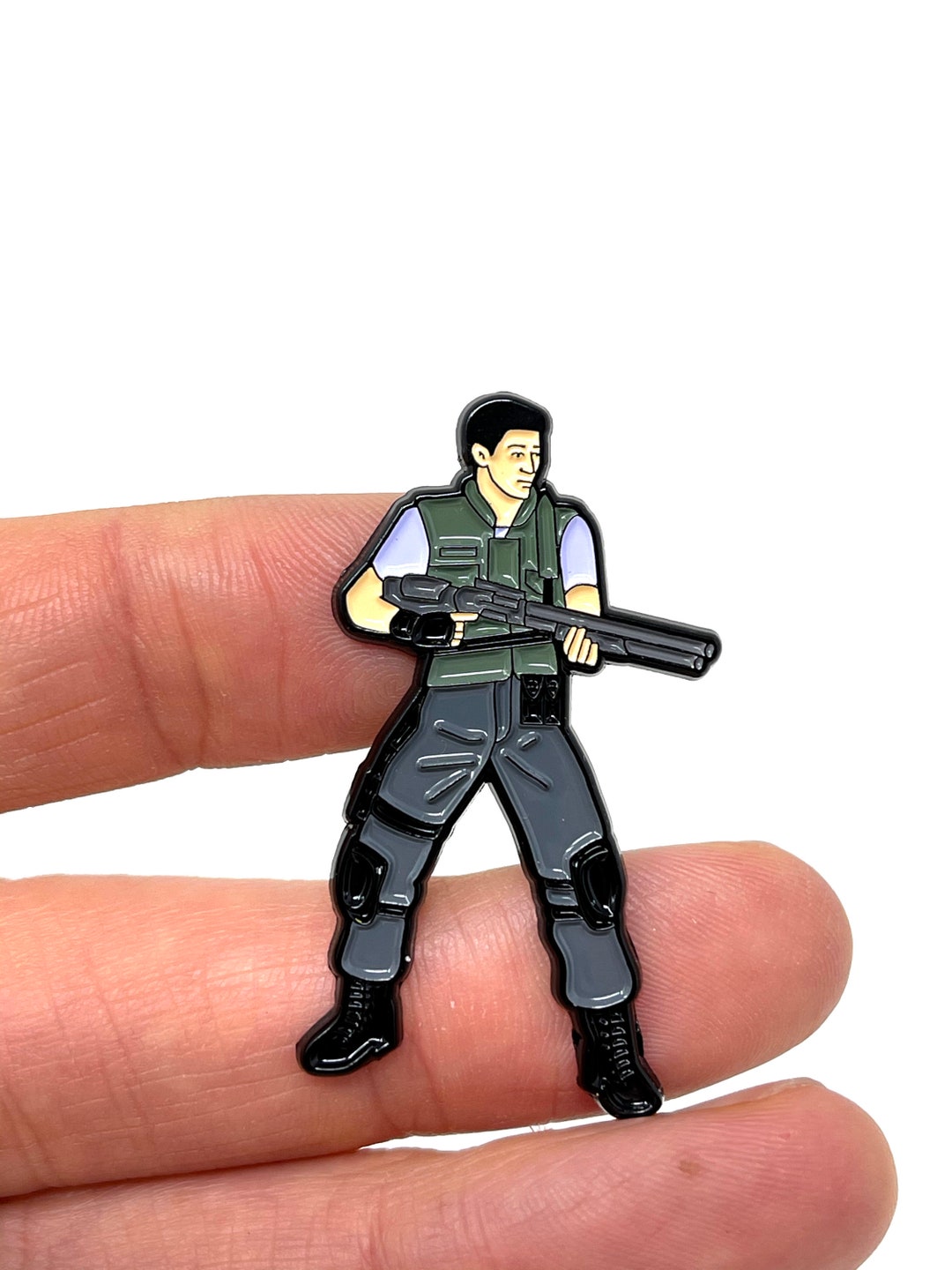 Resident Evil - Chris Redfield Enamel Pin or Magnet - Classic Retro ...