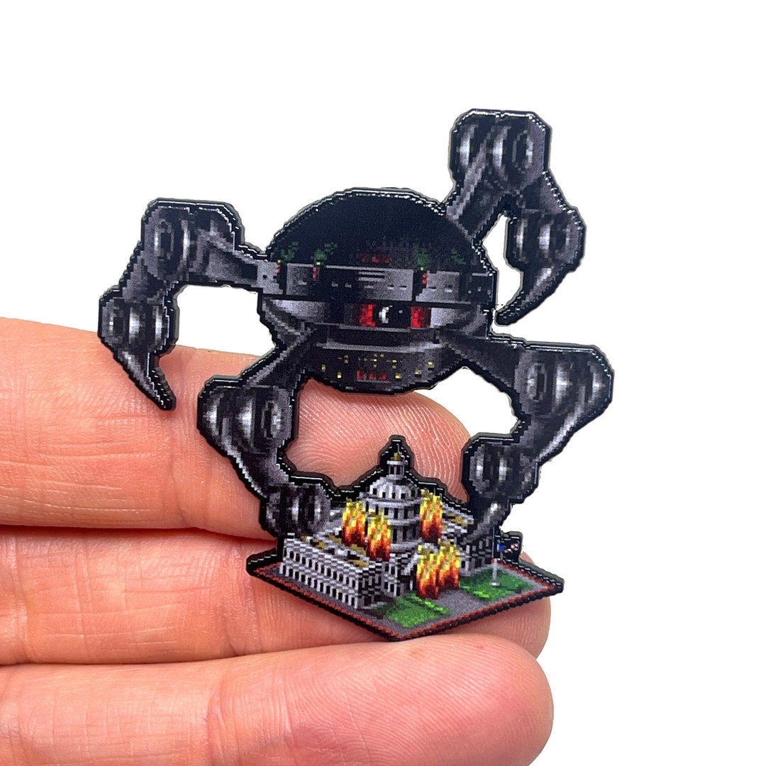 Simcity 2000, Robot Space Monster Attacks 2” Offset Pin and Magnet ...