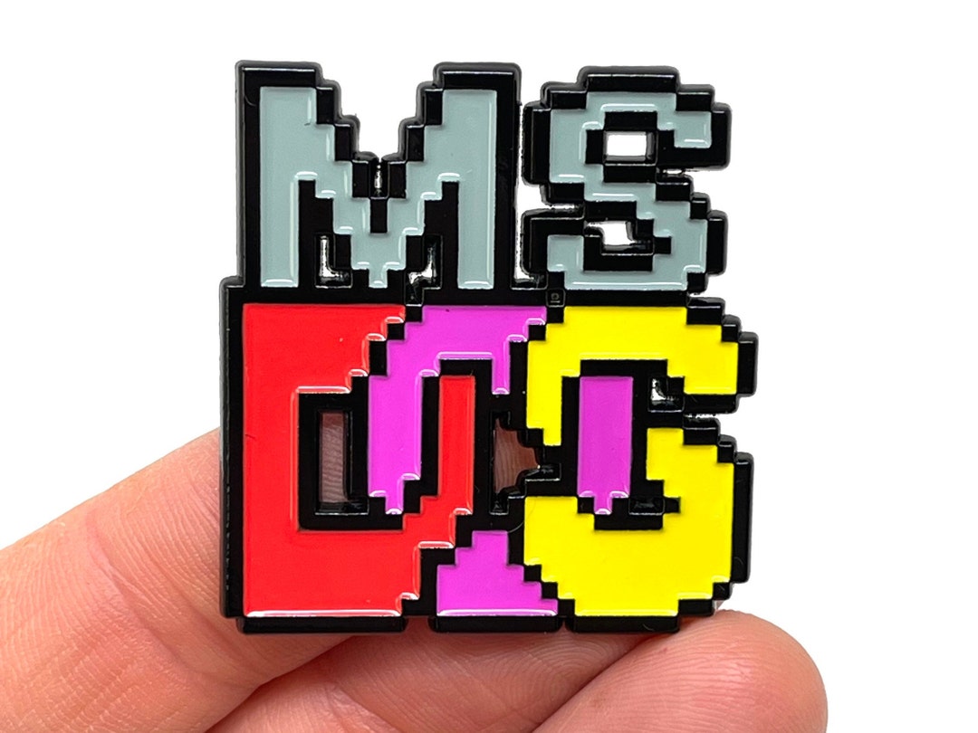 Ms Dos Logo 1 5” Enamel Pin And Magnet Classic Pc Operating System