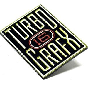 Turbografx-16 Game Console Logo 1.5” Enamel Pin and Magnet - Classic ...