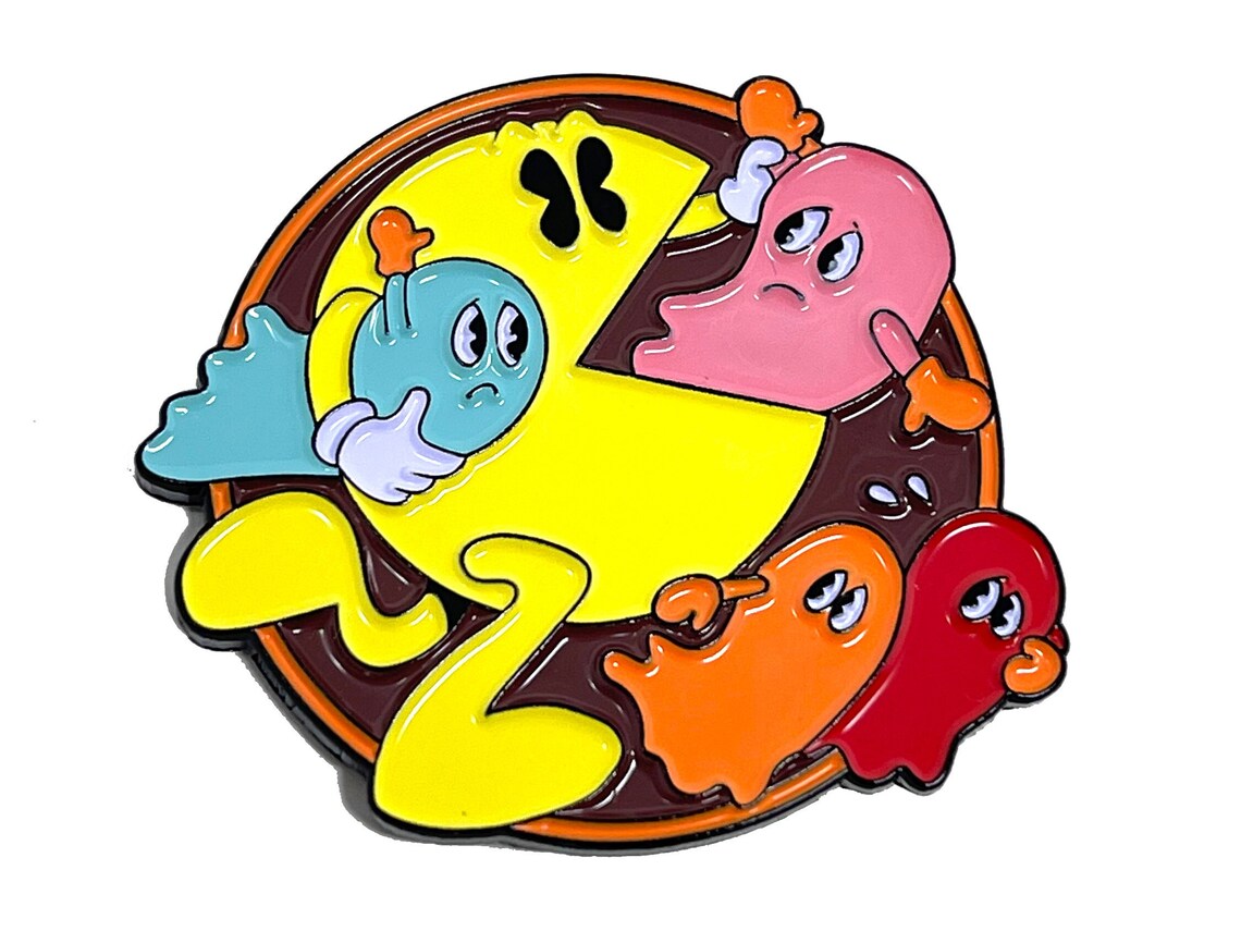 Pac-man Chomping on Ghosts Blinky Pinky Inky and Clyde - Etsy