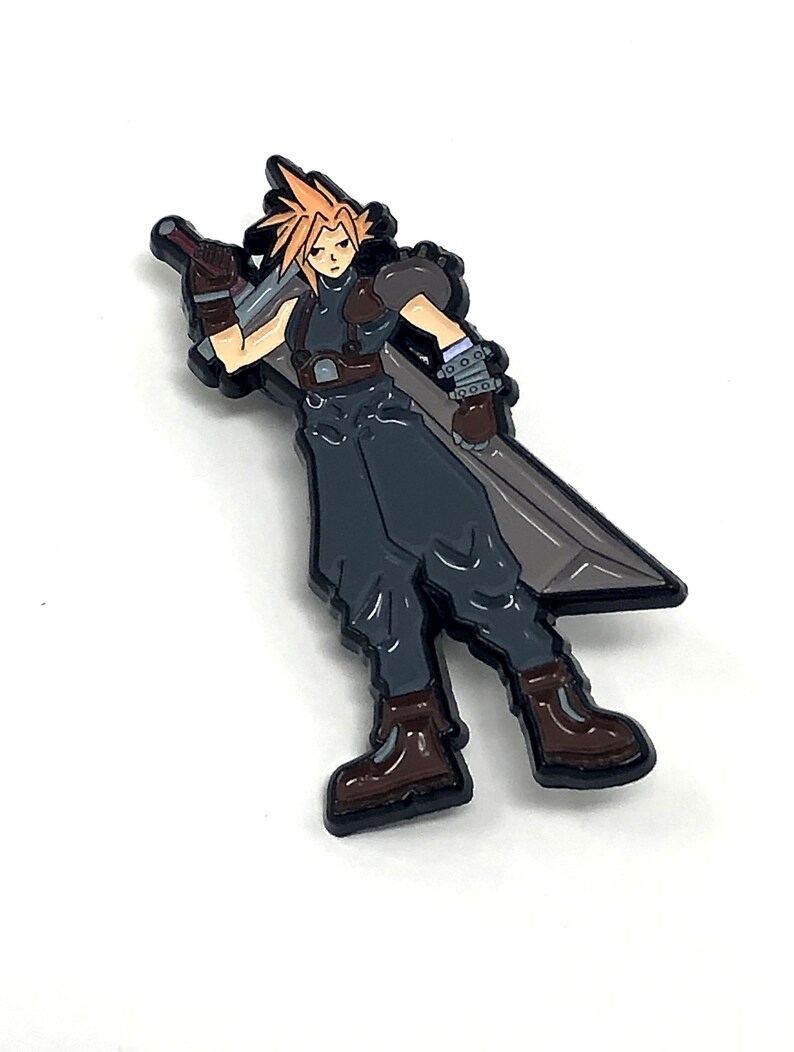 Final Fantasy VII Cloud Strife Enamel Pin or Magnet - Etsy