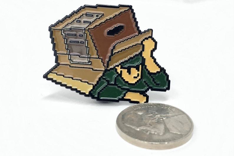 Metal Gear Solid Snake in a Cardboard Box Enamel Pin - Etsy