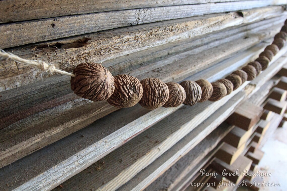 Black Walnut Garland, Primitive Garland, Rustic Garland - Etsy