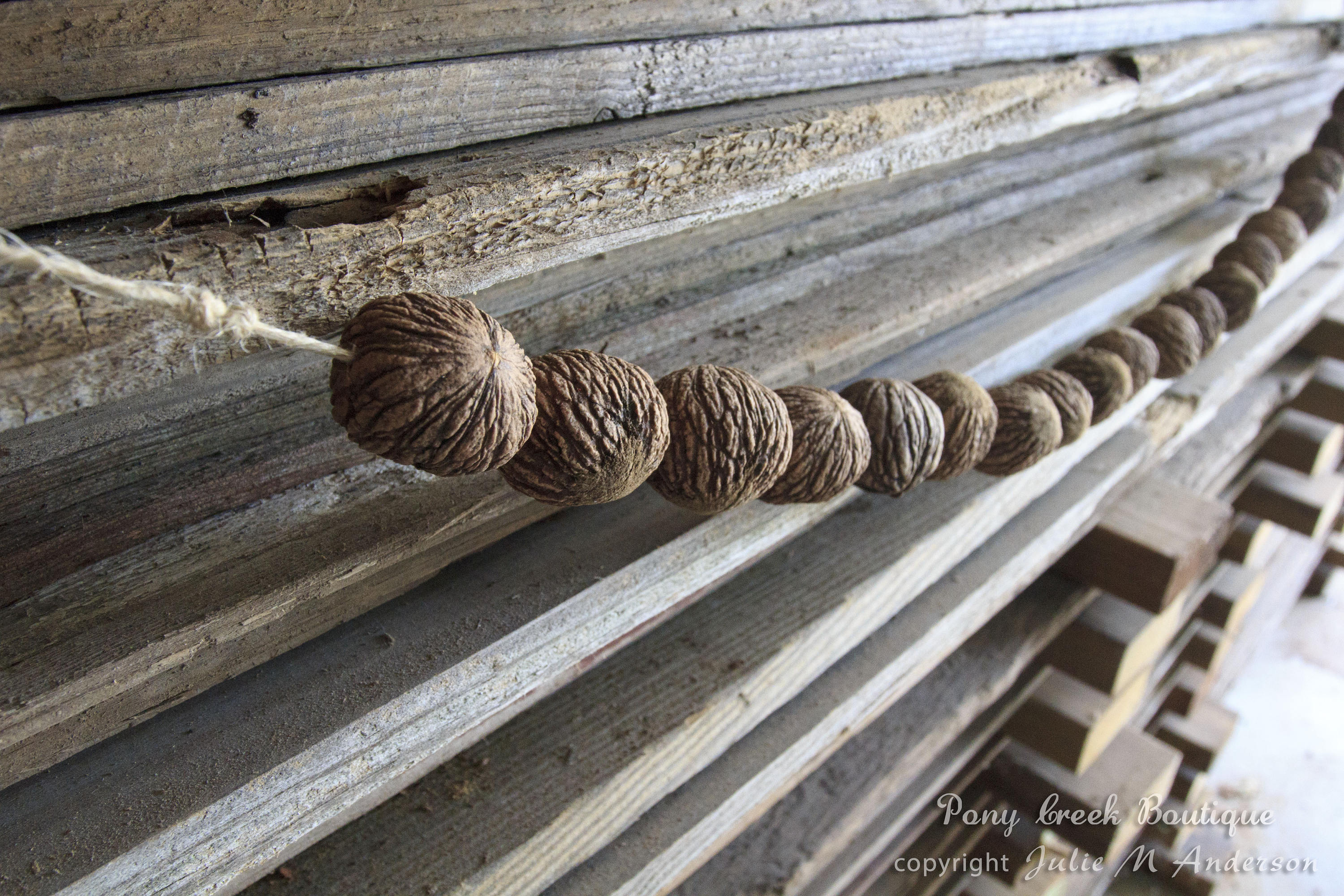 Black Walnut Garland, Primitive Garland, Rustic Garland - Etsy