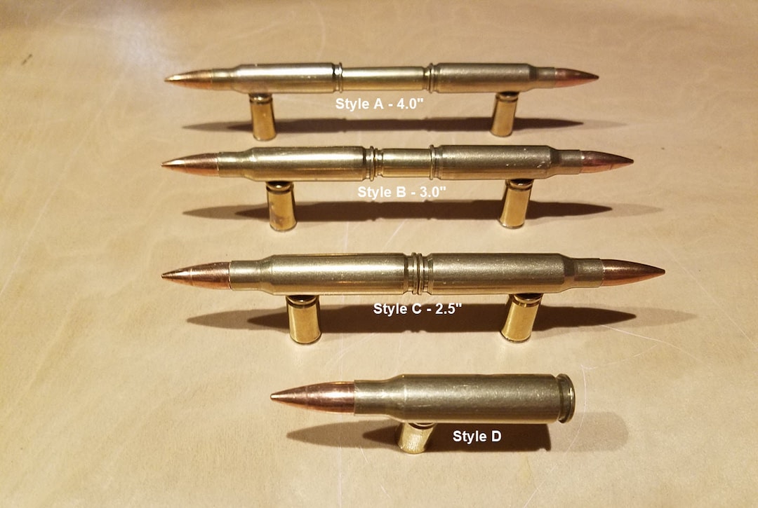 Bullet 308 Brass Cabinet Handles - Qty: 1 - Flat Shipping, Any Quantity ...