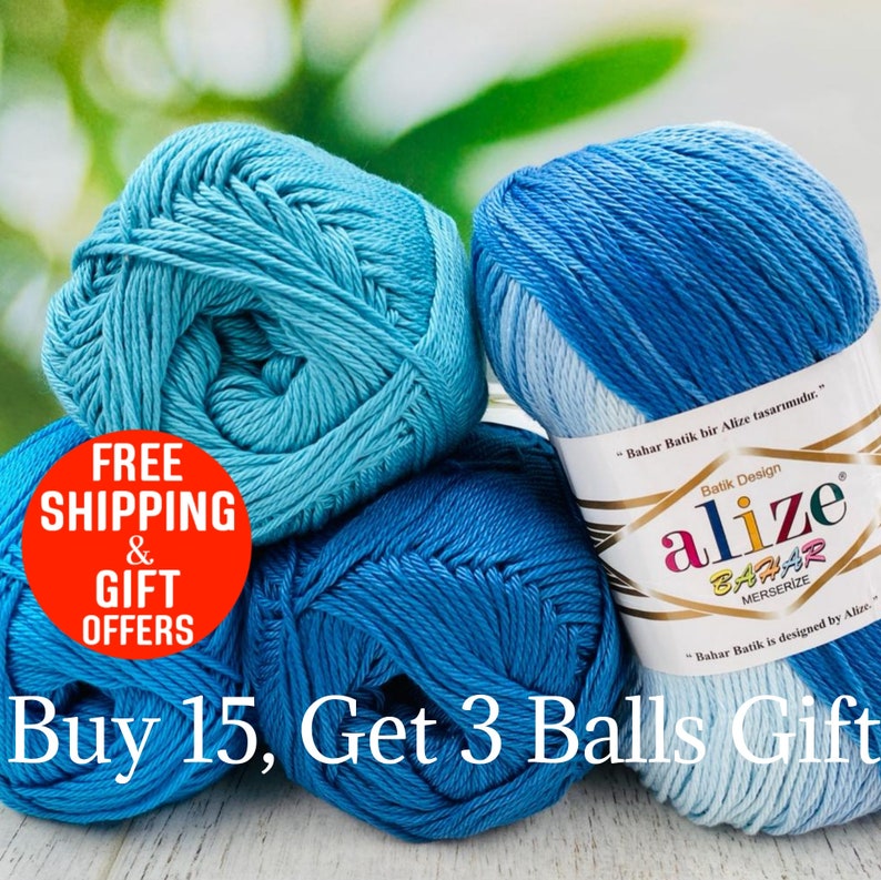 Alize Bahar Cotton Yarn: DK Light Worsted, Crochet Knitting Yarn - Etsy