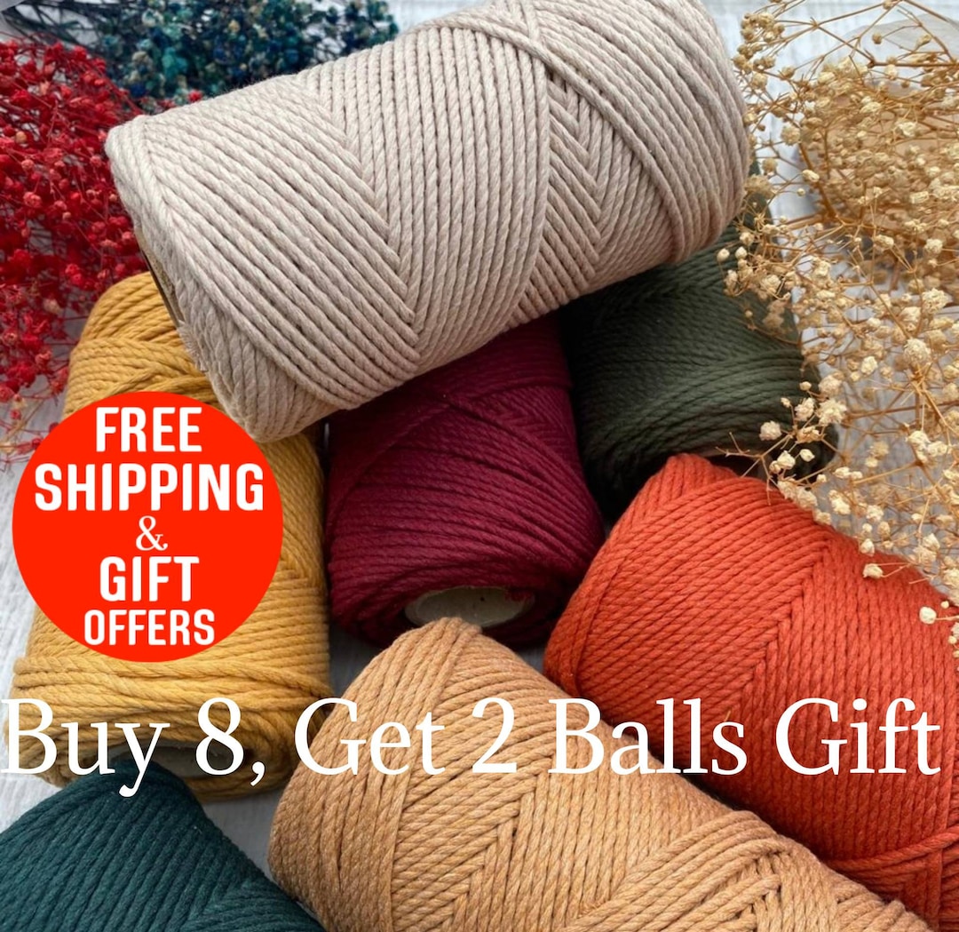 Cotton Rope 2mm Recyled Triple Strand Macrame Keychains - Etsy