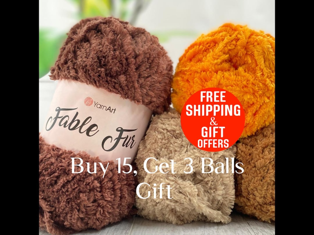 Super Softy Fluffy Fable Fur Amigurumi Yarn, Yarnart Fable Faux Fur ...