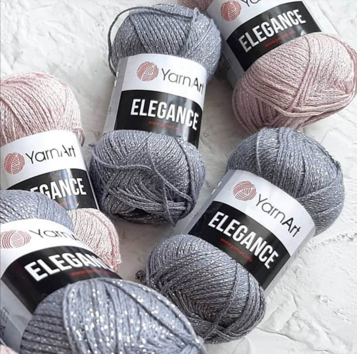 Yarnart Elegance Glitter Cotton Yarn Crochet Yarn Knitting - Etsy